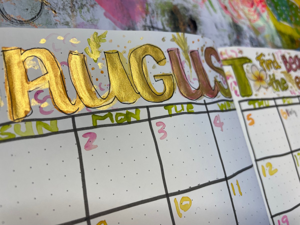 August Bullet Journal Monthly Spread – The Happy Kim